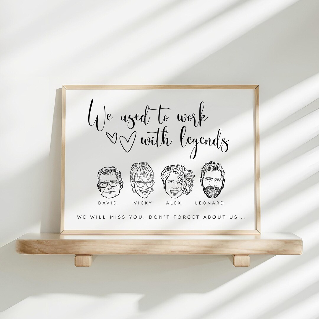 Coworker Leaving Portrait Gift | Farewell Office Decor | Retirement ...