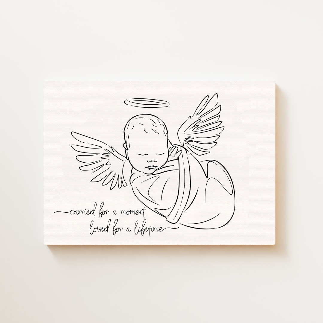Baby Loss Angel Portrait & Memorial Miscarriage Gift, Loved One Passed ...