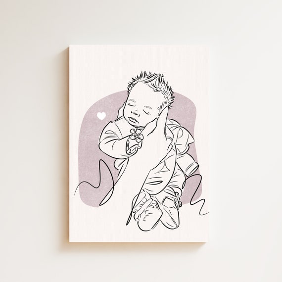 Newborn Baby And Mother Drawing