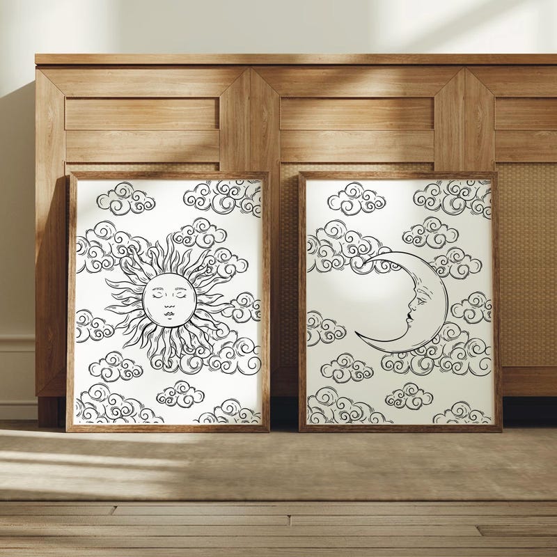 Sun and Moon Poster - Etsy