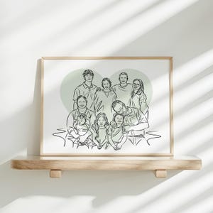 Funny Couple Portrait | Custom Best Friend Lover Line Art Gift ...
