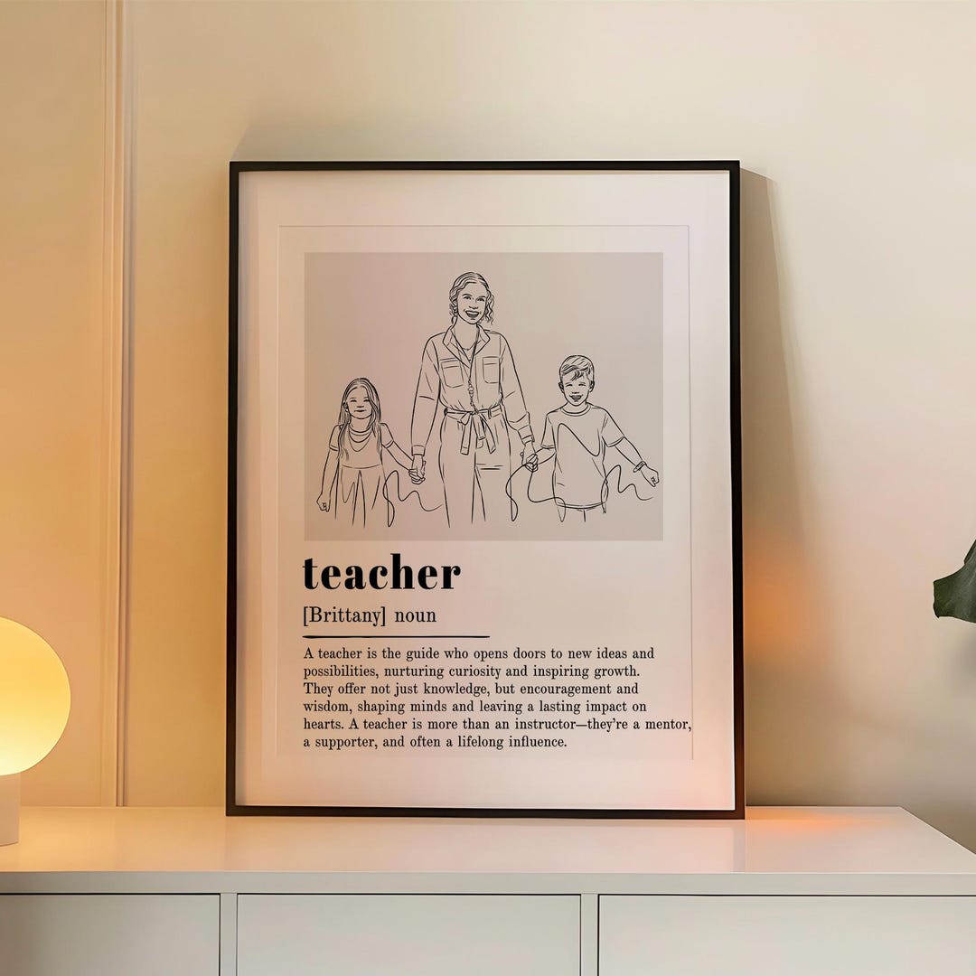 Custom Teacher Definition Line Art, Back to School Appreciation ...