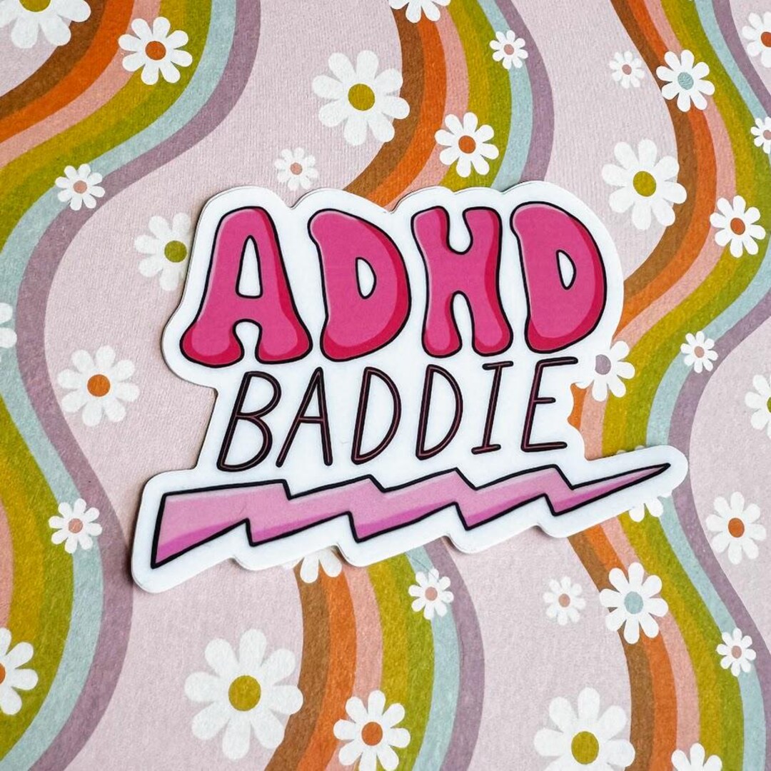 ADHD Baddie Sticker | Waterproof Sticker | Laptop Sticker | Waterbottle ...