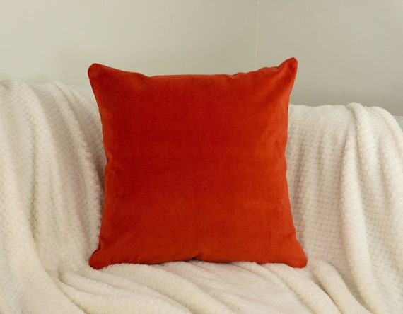 Luxury Velvet Tomato Red Pillow Cover Rust Velvet Throw | Etsy