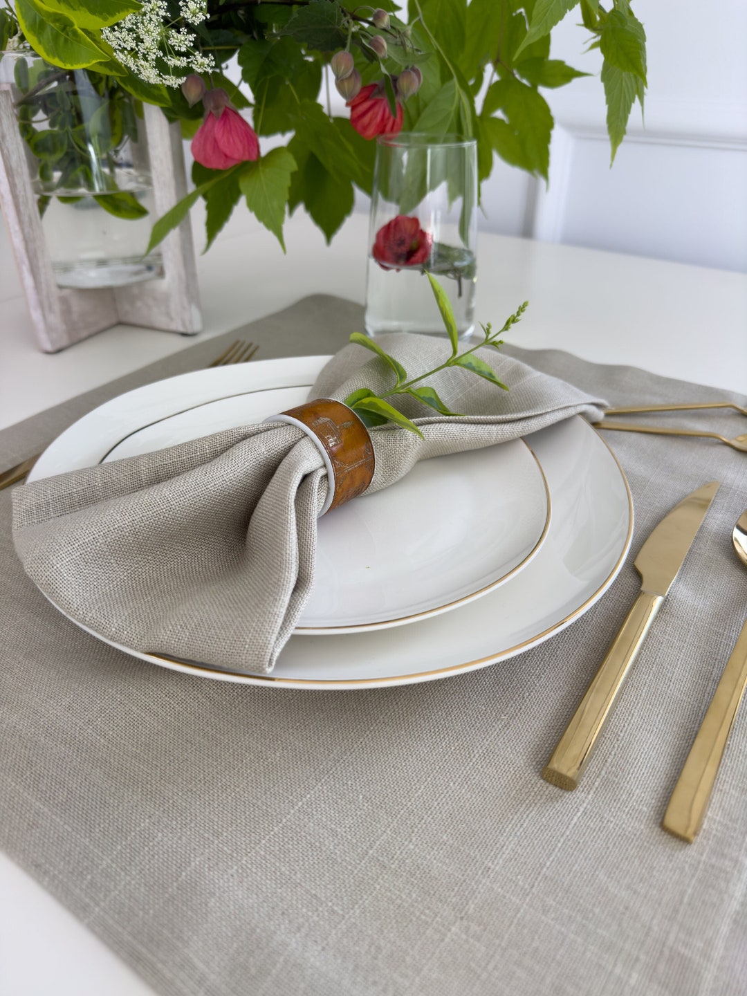 Natural Linen Napkins Set Washed Table Linen, Wedding Table Decor ...