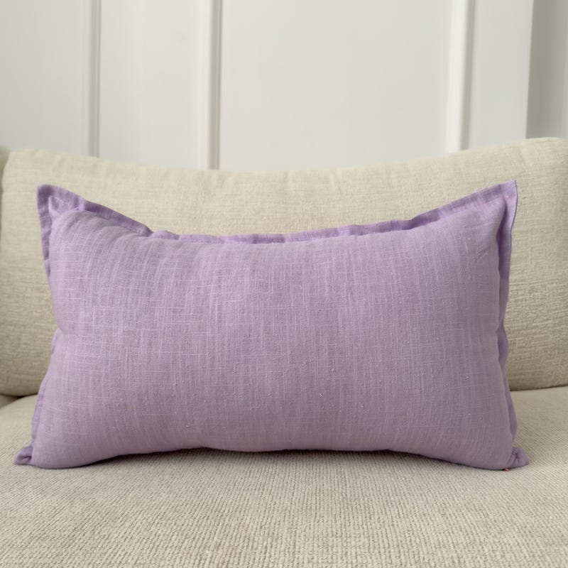 Embroidered Lilac Cushion - Etsy