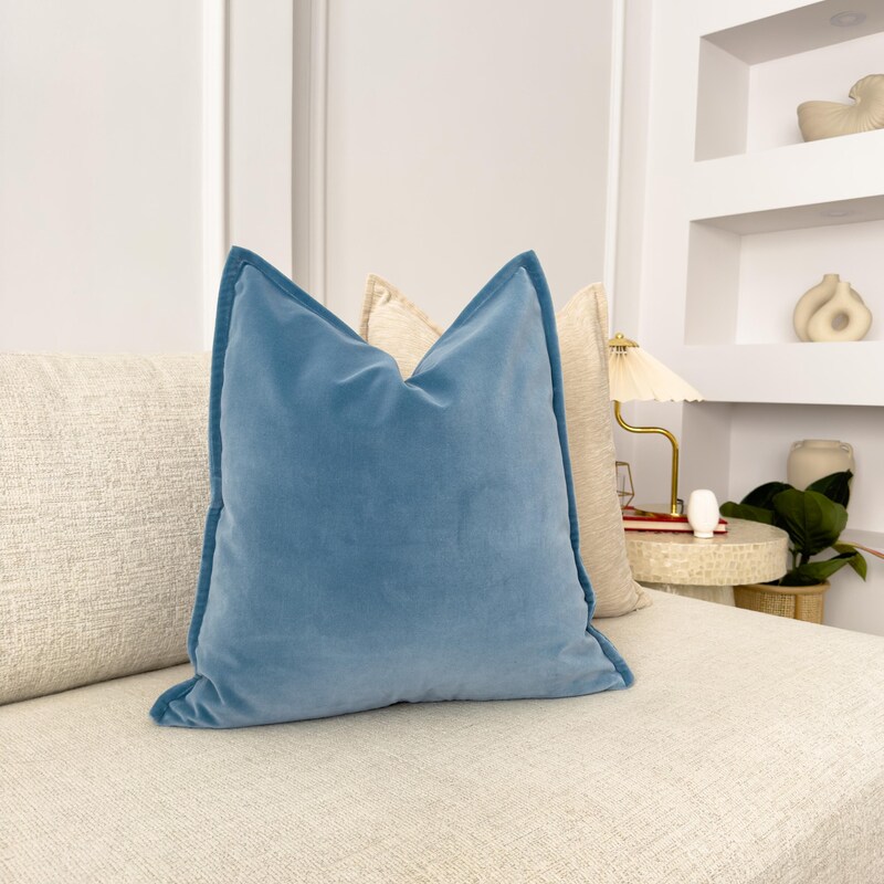 Blue Lumbar Pillow Cover - Etsy