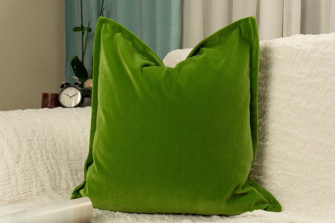 Plush Velvet Apple Green Pillow Cover Apple Green Velvet - Etsy