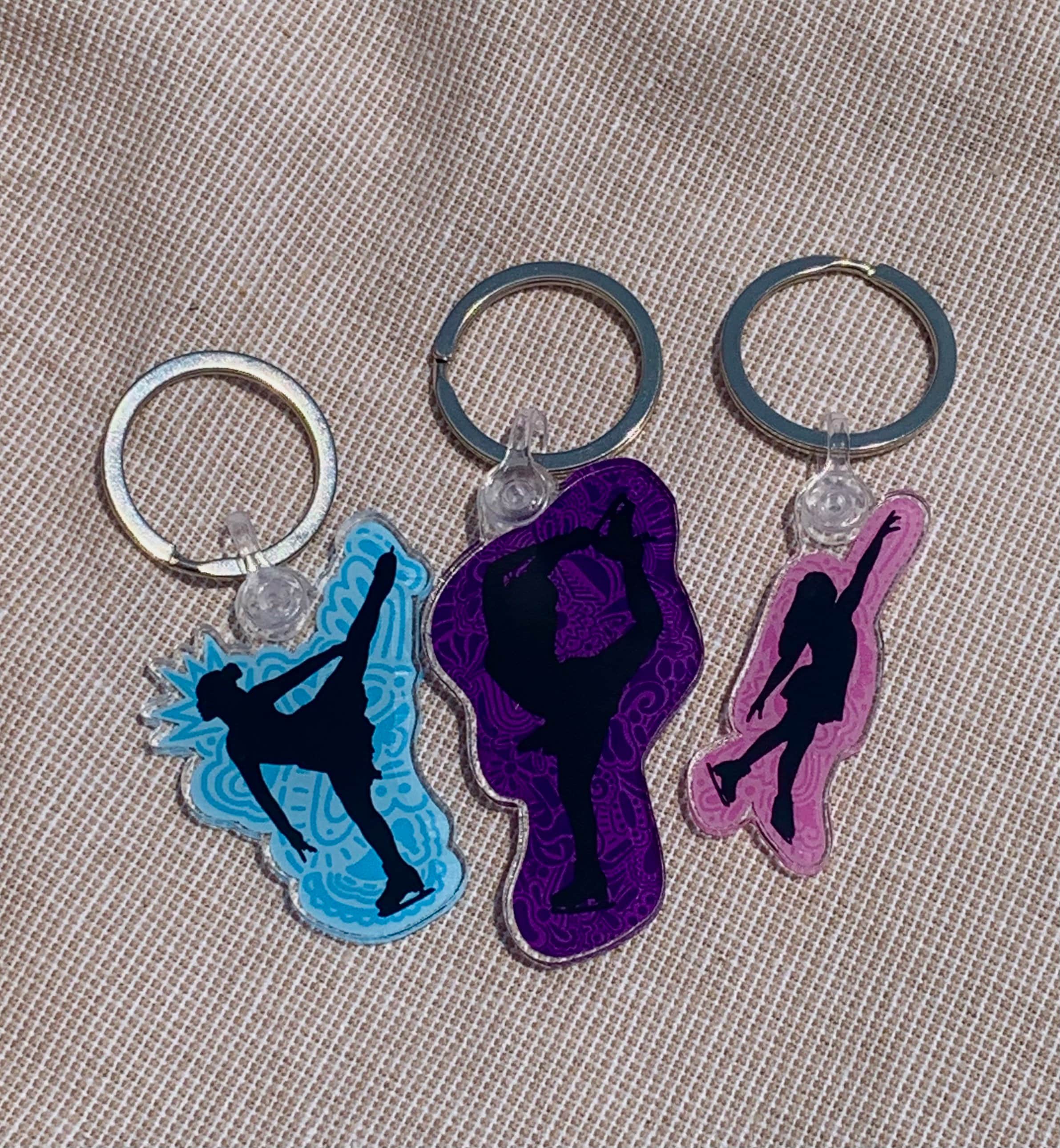 Blue Figure Skating Keychain - Etsy UK