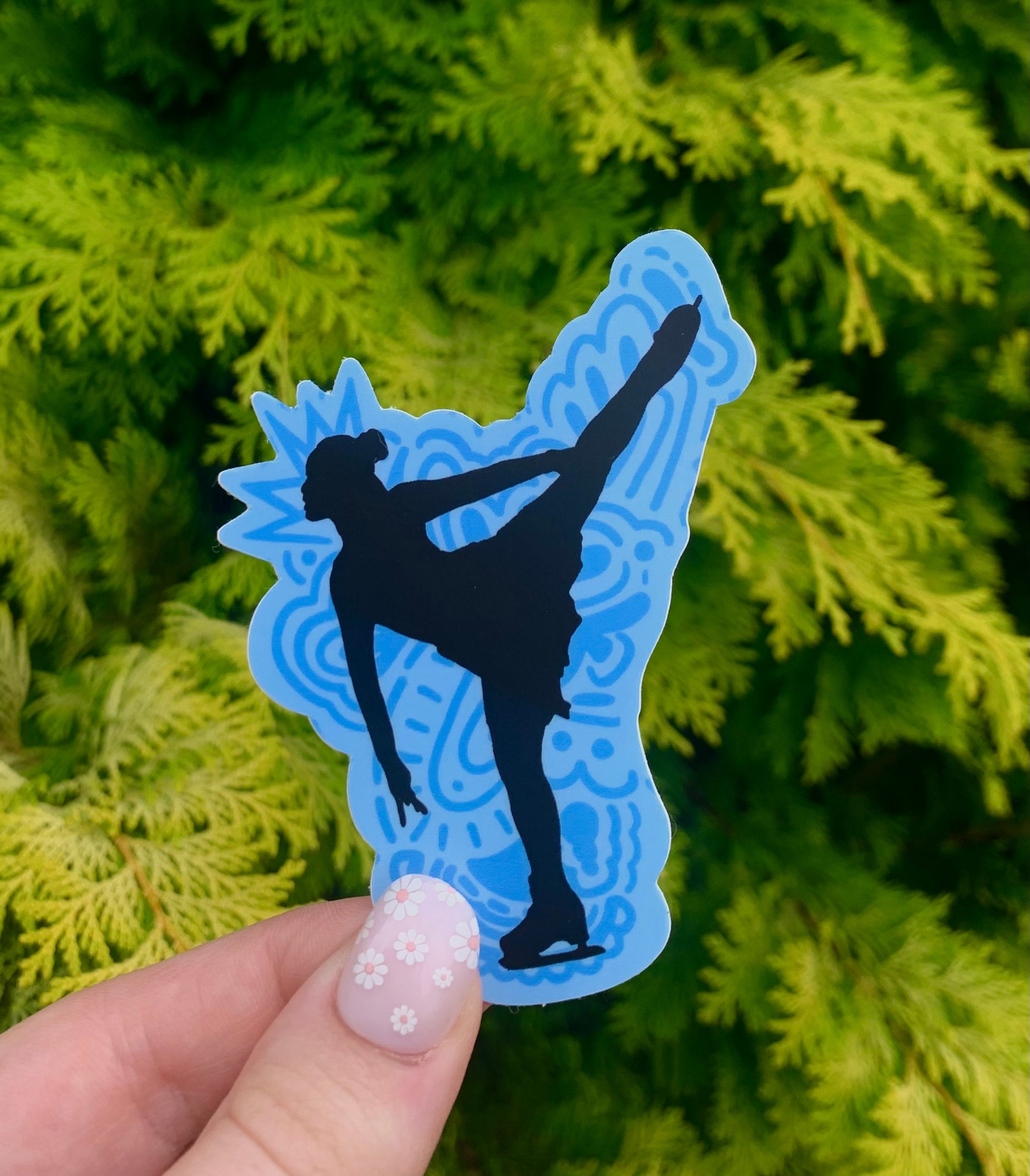 Blue Figure Skating Sticker - Etsy UK