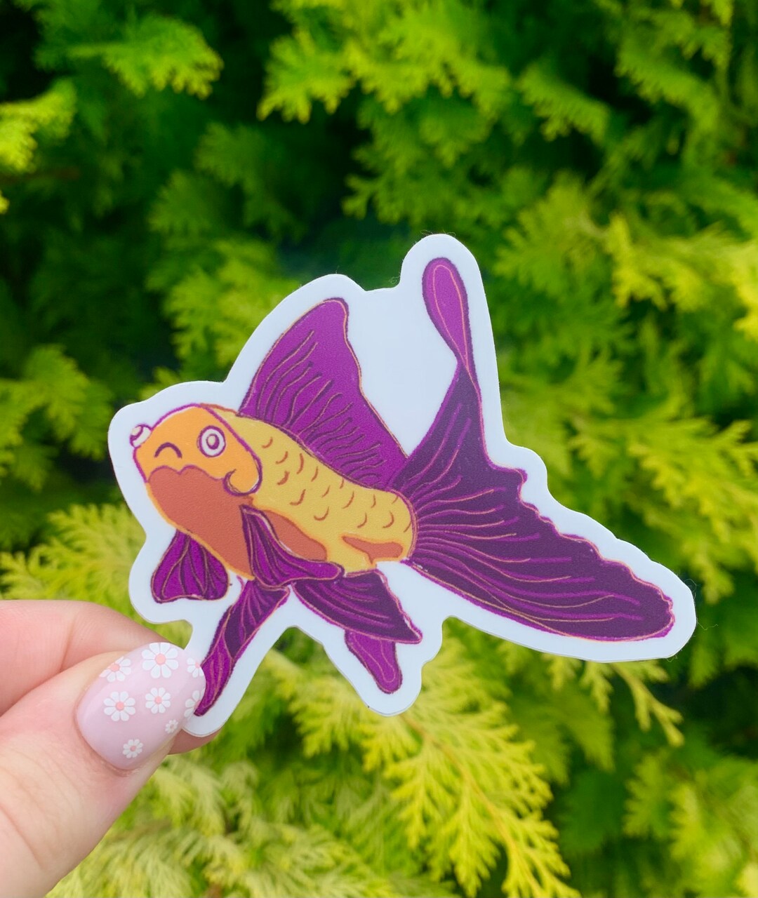 Goldfish, Goldfish Sticker, Laptop Sticker, Water Bottle Sticker, Vinyl ...