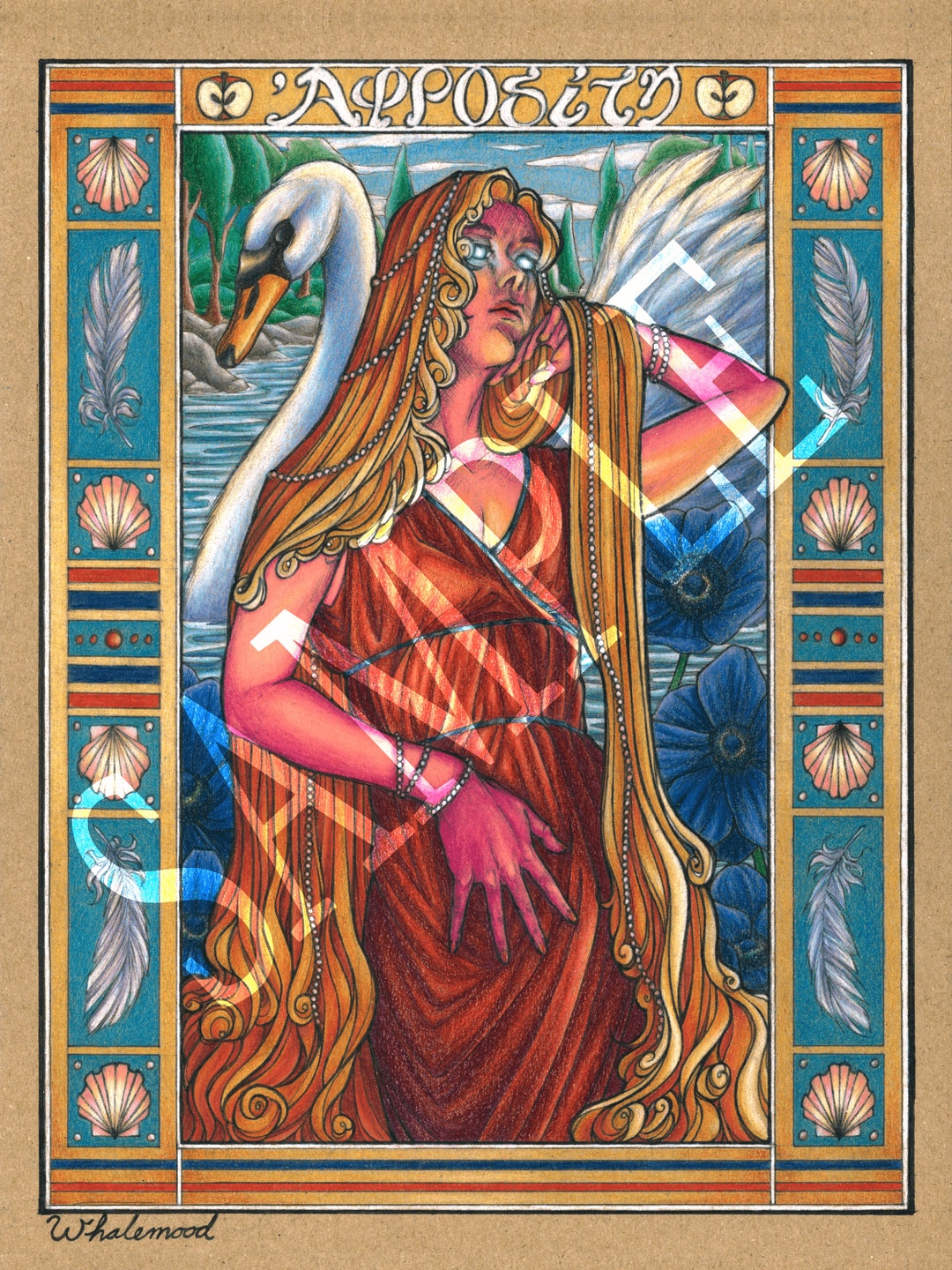 Aphrodite Goddess Printable Poster Art Nouveau Greek Mythology - Etsy