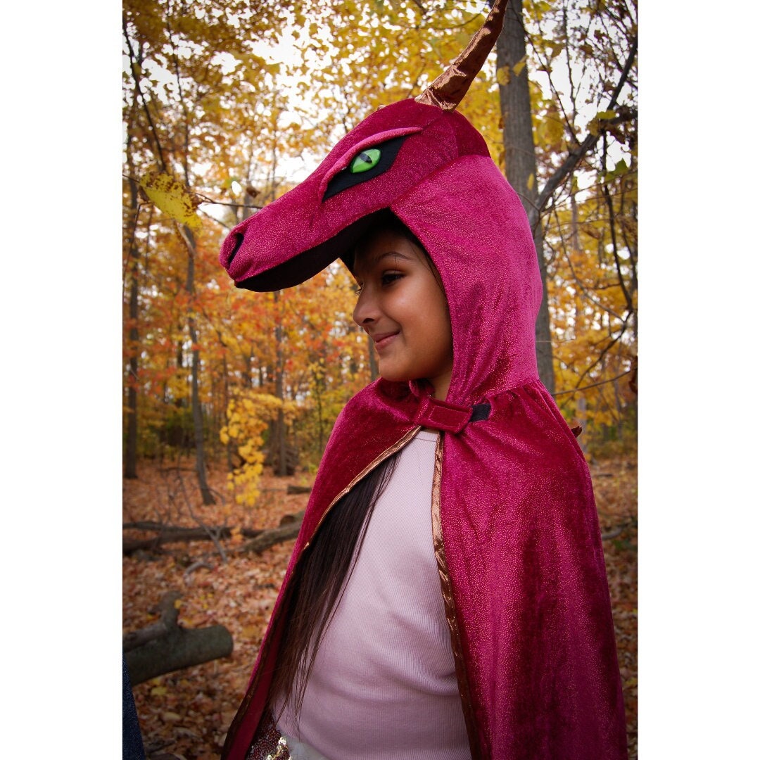 Red and Copper Starry Night Dragon Cape, Kids Dragon Costume, Red ...