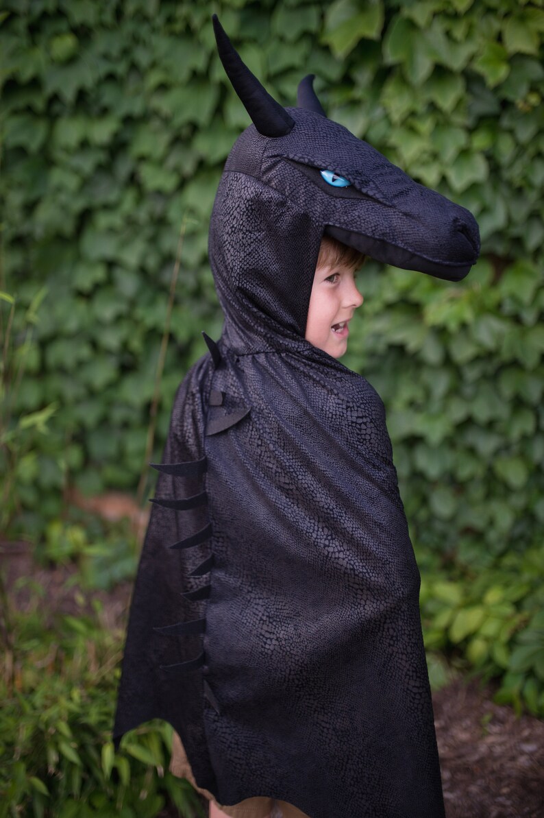 Dragon cape costume black dragon dress up cape costume Dress | Etsy