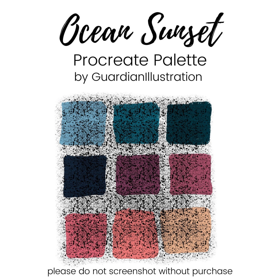 Ocean Sunset Procreate Color Palette, Procreate Tools, Color Swatches ...