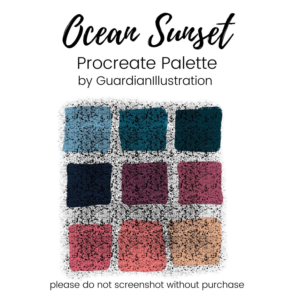 Ocean Sunset Procreate Color Palette Procreate Tools Color - Etsy