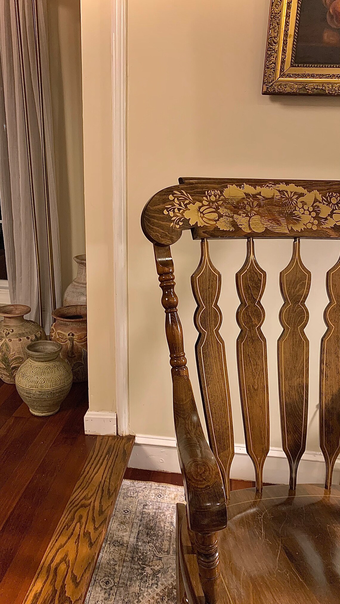 Vintage Large Wood Rocking Chair Yugoslavia 1982 Harvest - Etsy