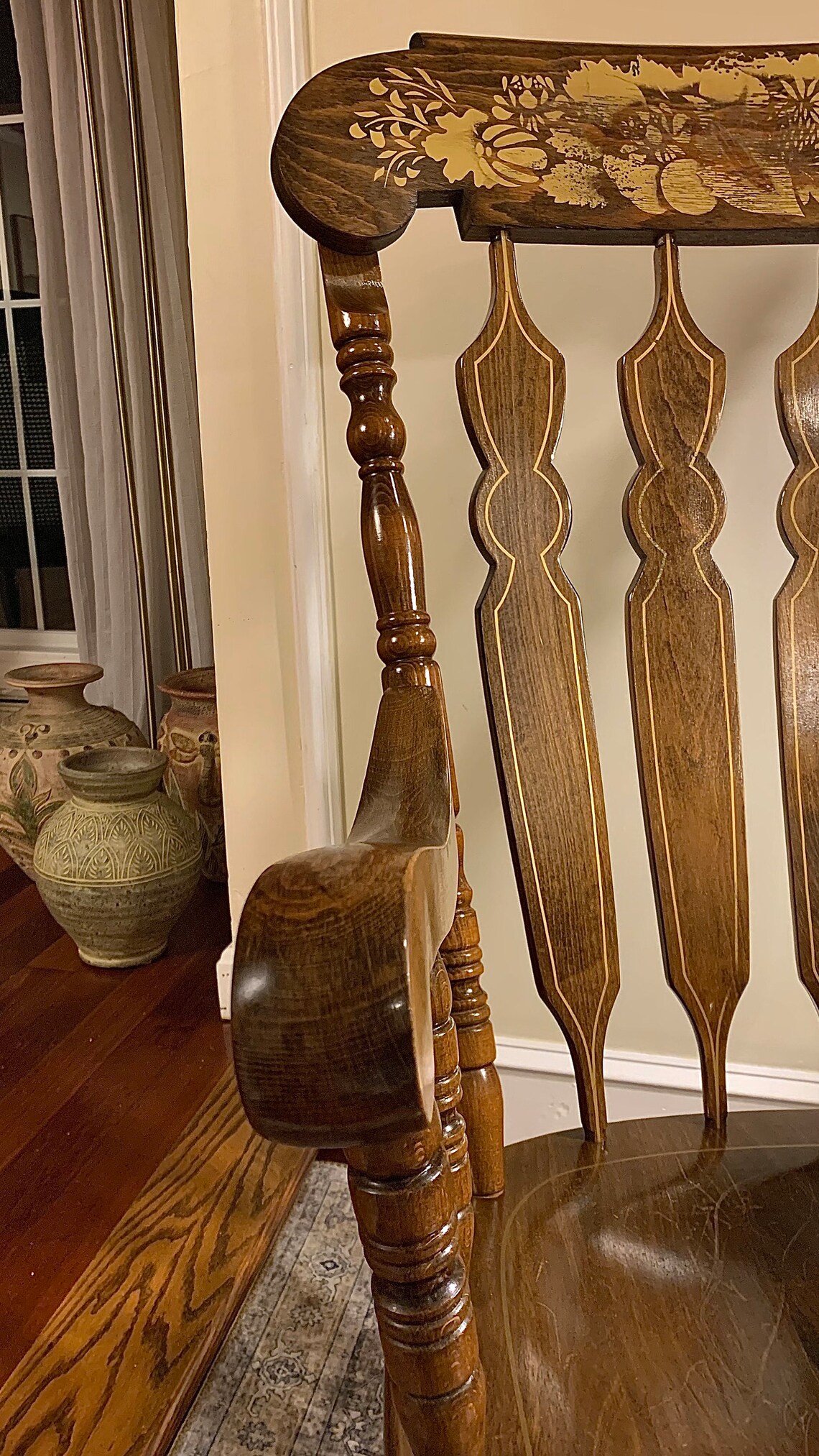 Vintage Large Wood Rocking Chair Yugoslavia 1982 Harvest - Etsy