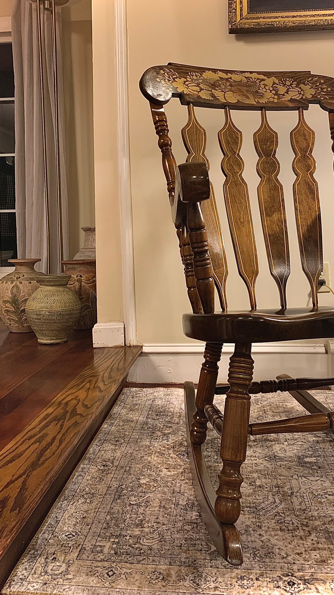 Vintage Large Wood Rocking Chair Yugoslavia 1982 Harvest - Etsy