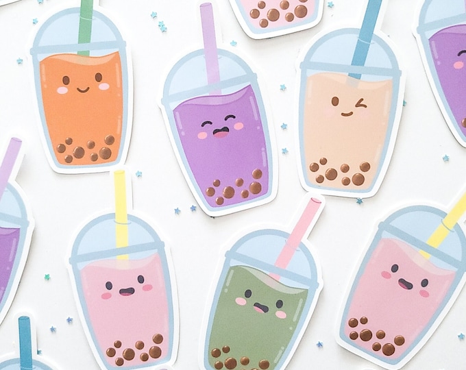 Cute Boba Drink Sticker Cute Kawaii Love Bubble Tea Gift for Boba Lover ...
