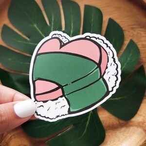 Musubi Heart Sticker | Spam Musubi Lover Hawaiian Food Snacks Rice and ...