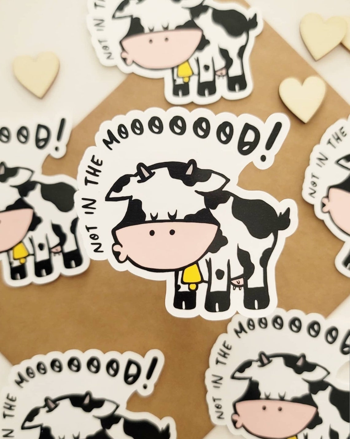 Not in the Mood Cow Sticker Cute Funny Cow Laptop Water - Etsy