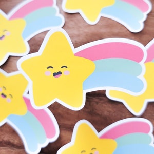 Shooting Star Sticker | Cute Kawaii Star Shooting Star Celestial Galaxy ...