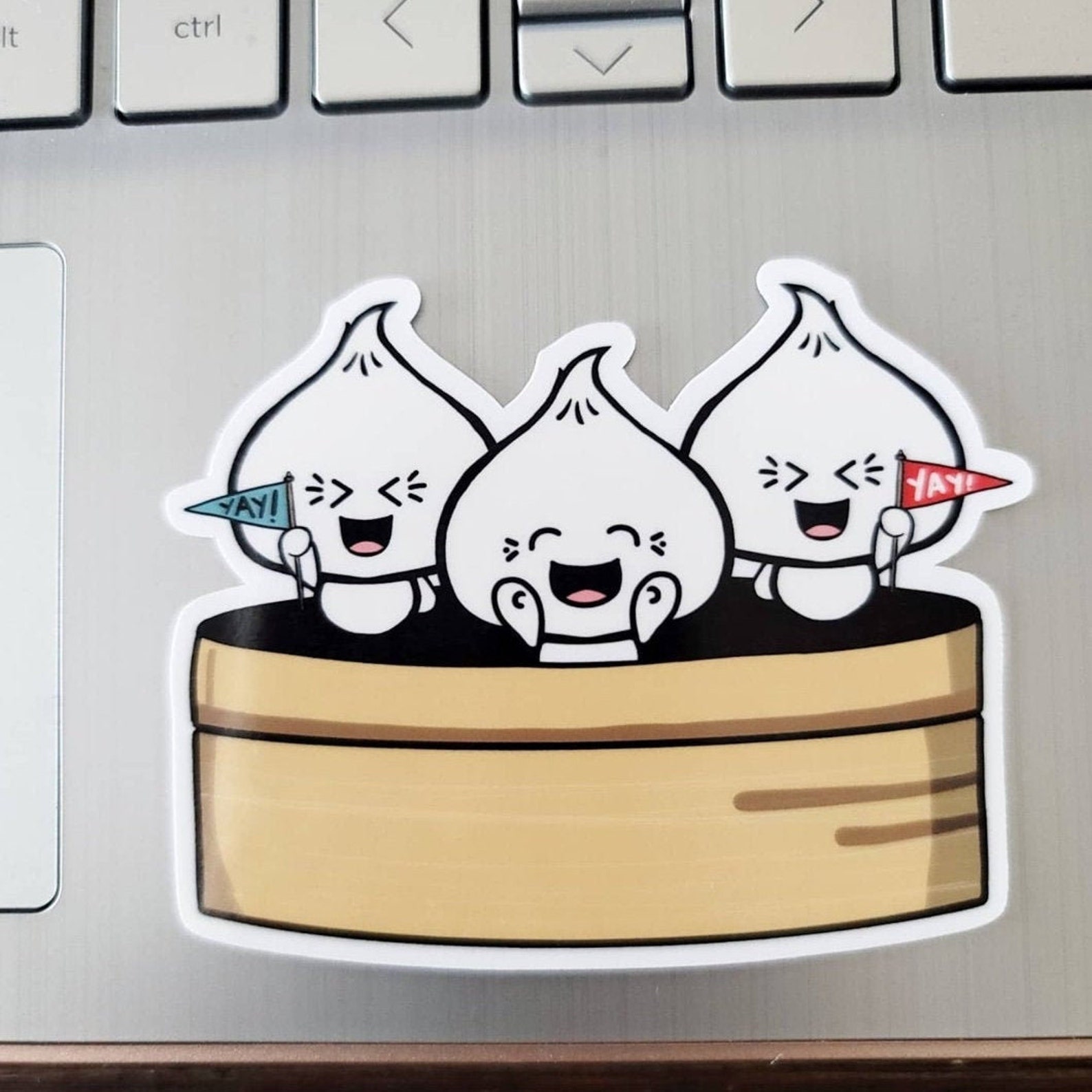 Cheering Bao Buddies Die Cut Sticker Dumpling Bao Bun - Etsy