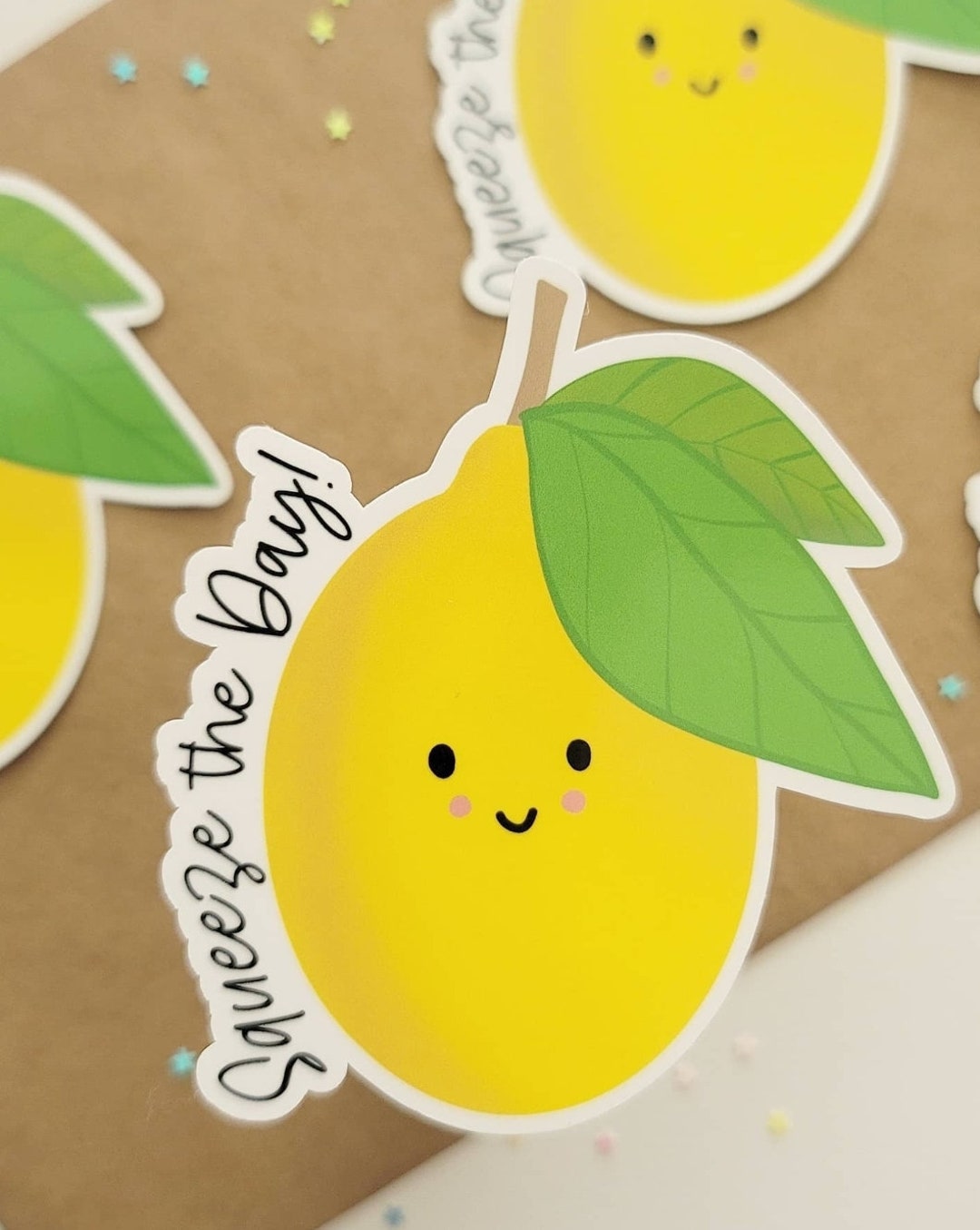 Squeeze the Day Sticker | Cute Kawaii Lemon Motivational Sticker - Etsy