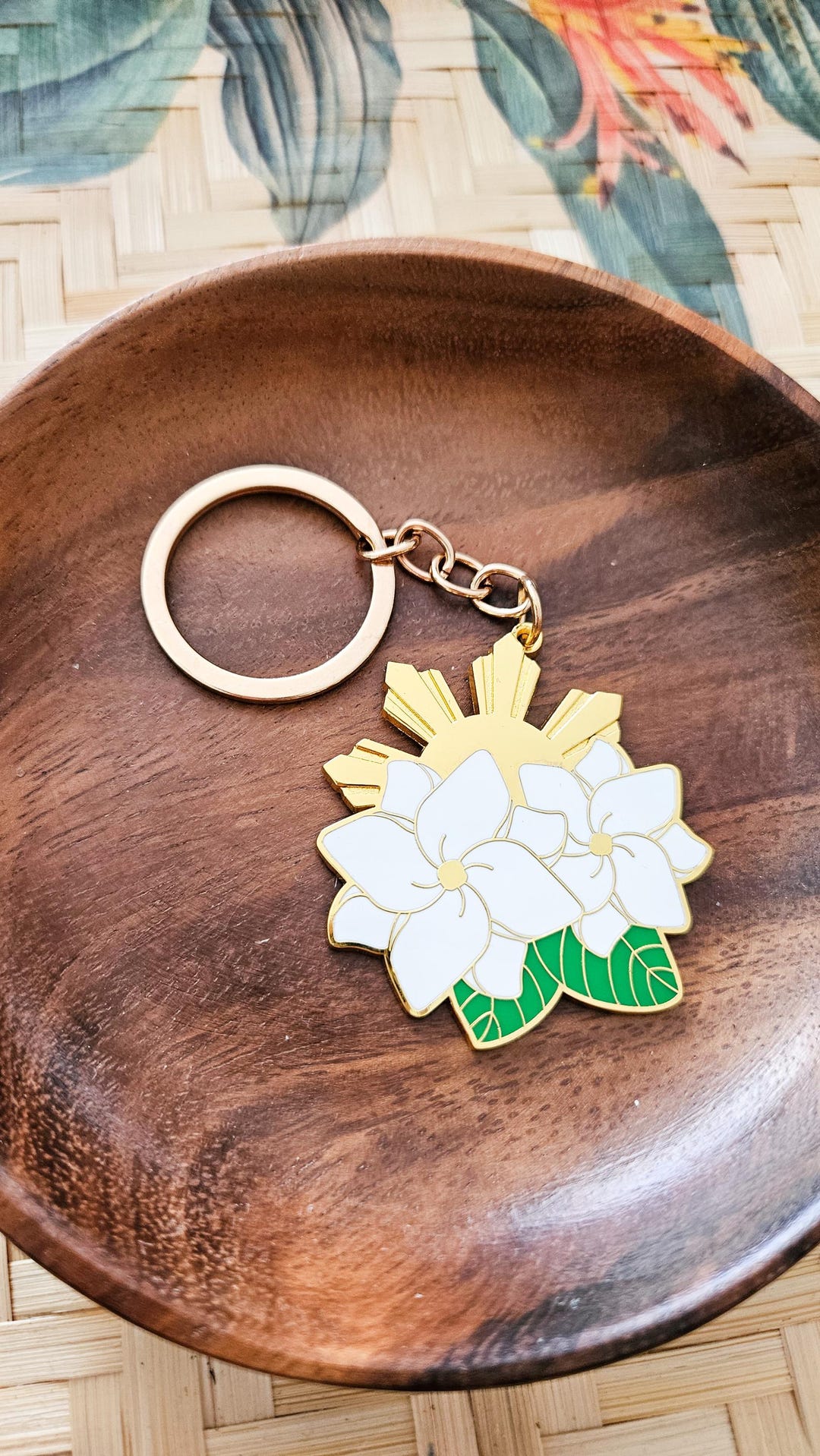 Sampaguita Sunrise | ENAMEL KEYCHAIN | Jasmine Flower Philippines ...