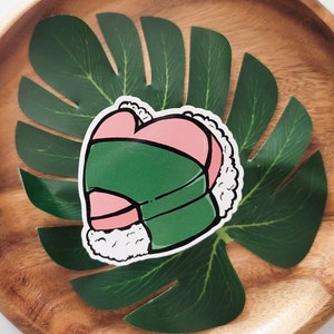 Musubi Heart Sticker | Spam Musubi Lover Hawaiian Food Snacks Rice and ...