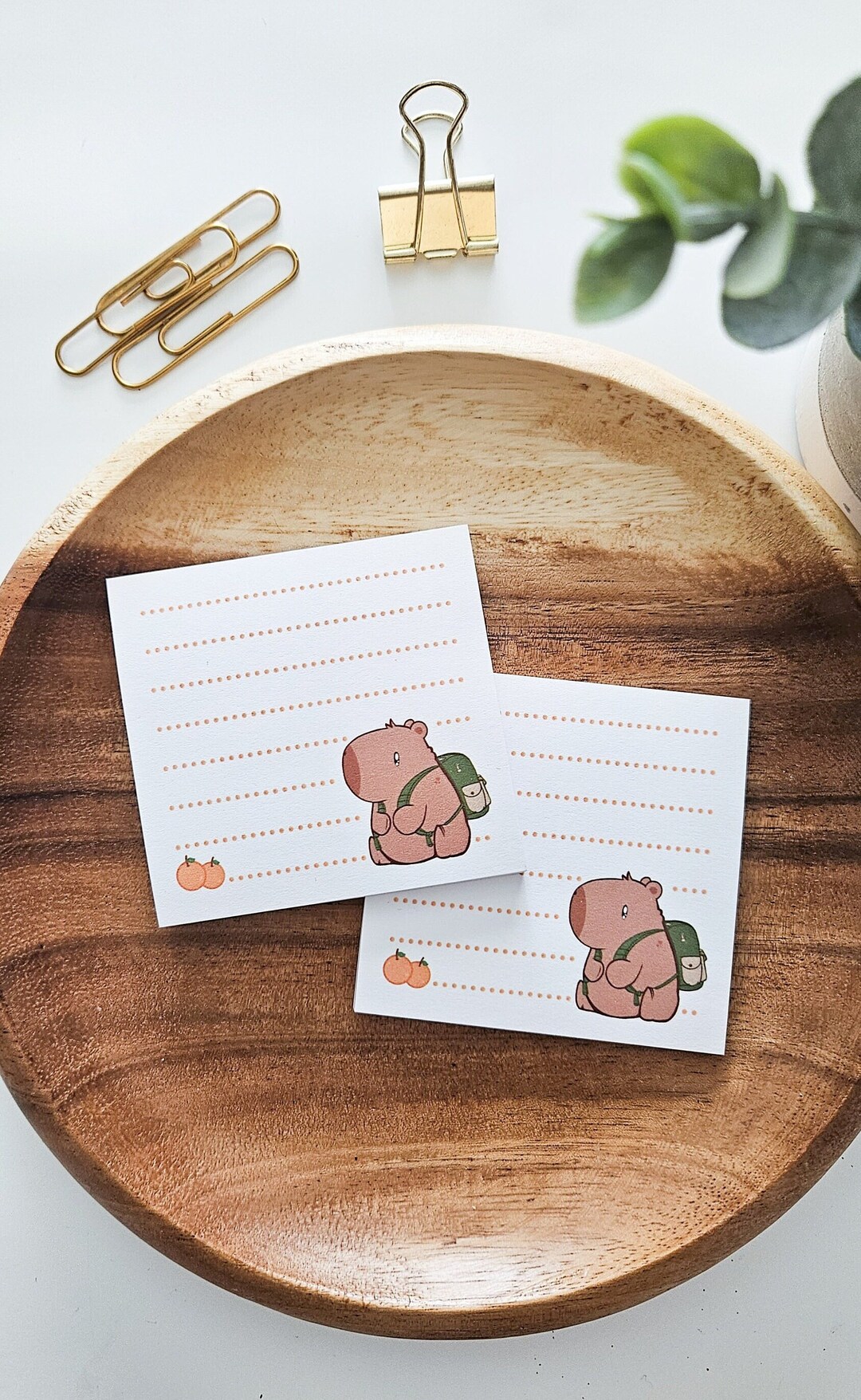 Capybara Backpack Sticky Note Pad | 3" X 3" 50 Sheets Cute Design Capy ...