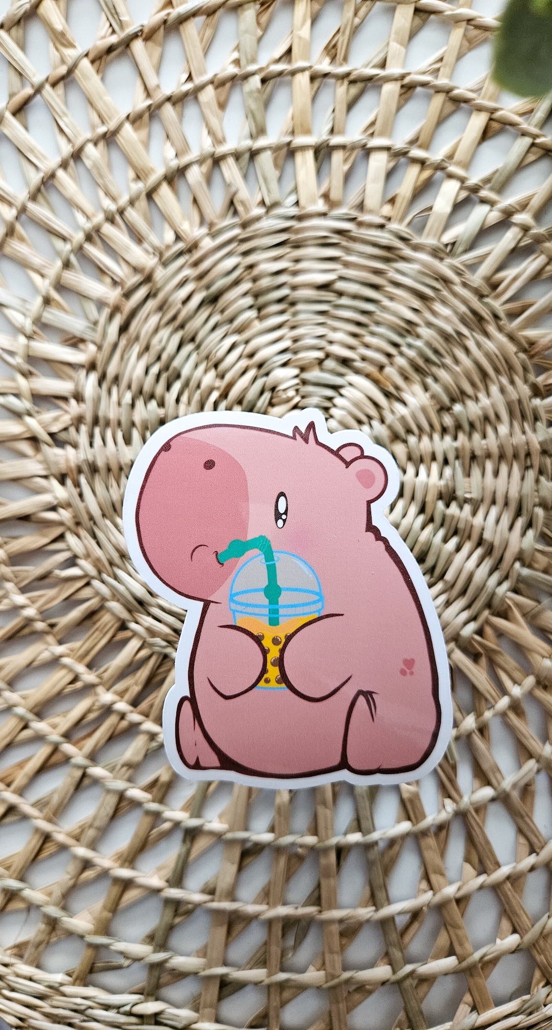 Capy-boba Sticker | Cute Kawaii Capybara Kawaii Animal Sticker Capy ...