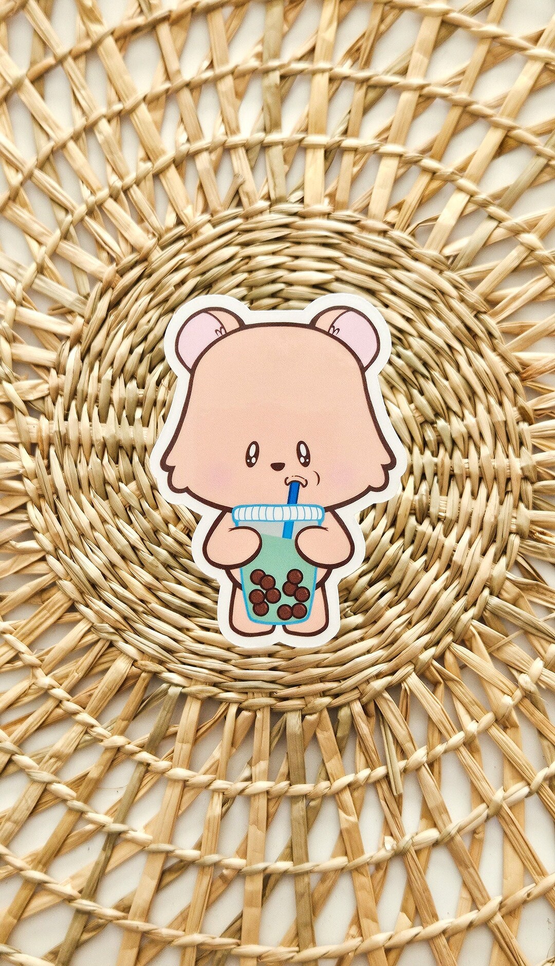 Boba Bear Sticker | Cute Kawaii Bear Kawaii Animal Sticker Bear Lover ...