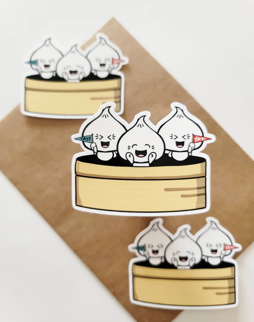 Cheering Bao Buddies Die Cut Sticker Dumpling Bao Bun - Etsy