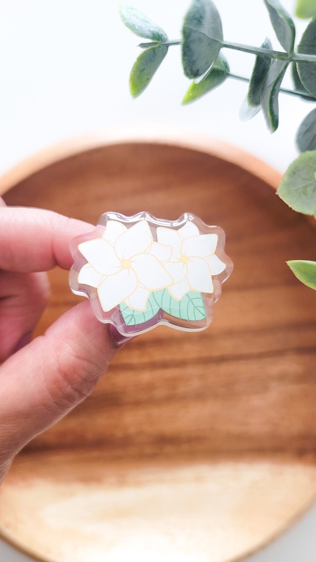 ACRYLIC PIN Sampaguita Jasmine Flower Filipino Pinoy Fil-am Charm Pin ...