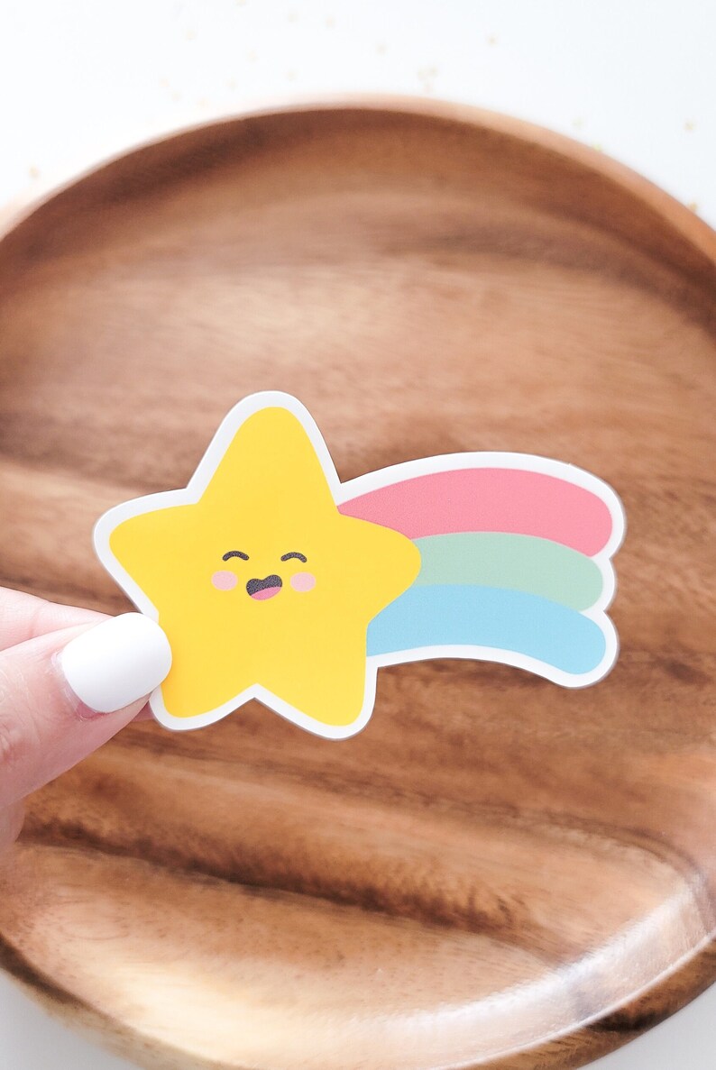 Shooting Star Sticker Cute Kawaii Star Shooting Star - Etsy