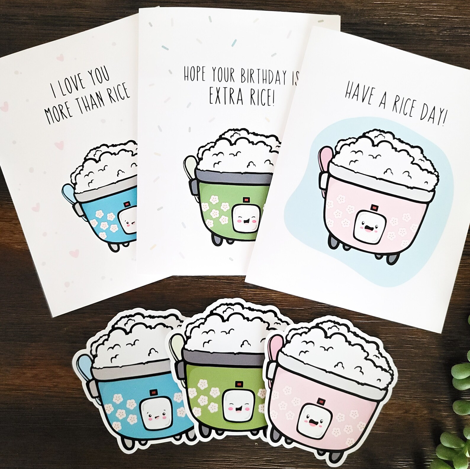 Cute Rice Cooker Greeting Cards | Funny Food Dessert Food Pun Kawaii ...