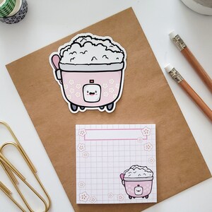 Cute Rice Cooker Sticky Note Pad 3 X 3 50 Sheets - Etsy
