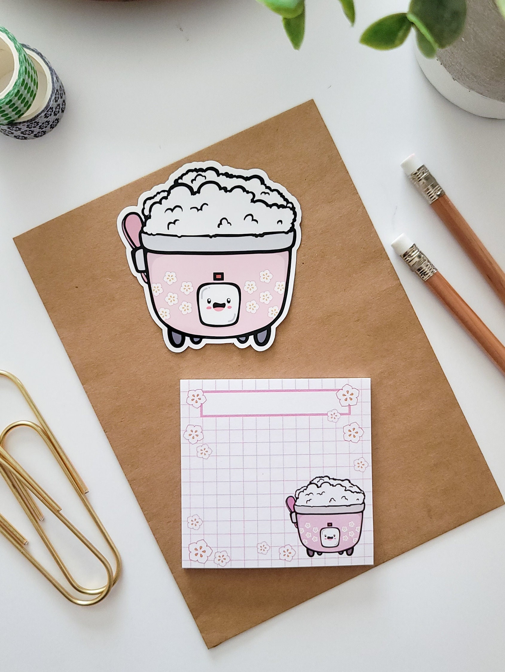 Cute Rice Cooker Sticky Note Pad 3 X 3 50 Sheets - Etsy