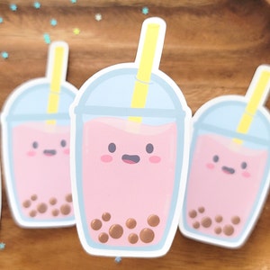 Cute Boba Drink Sticker | Cute Kawaii Love Bubble Tea Gift for Boba ...