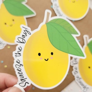 Squeeze the Day Sticker | Cute Kawaii Lemon Motivational Sticker - Etsy
