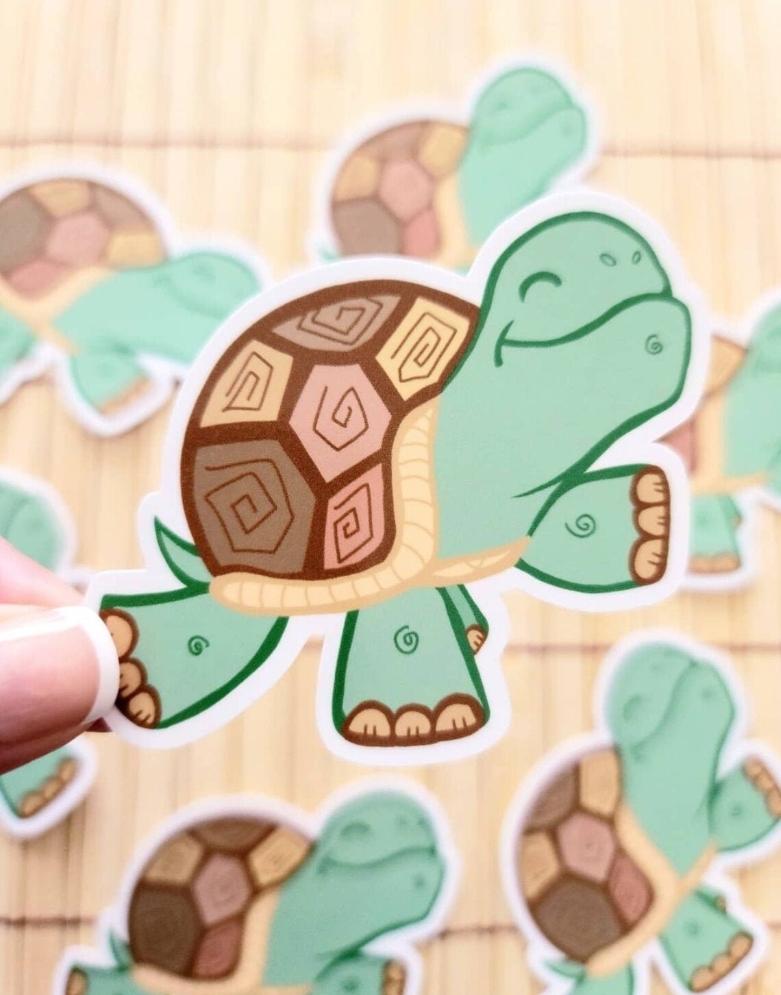 The Happy Tortoise Die Cut Sticker Glossy laminated | Etsy