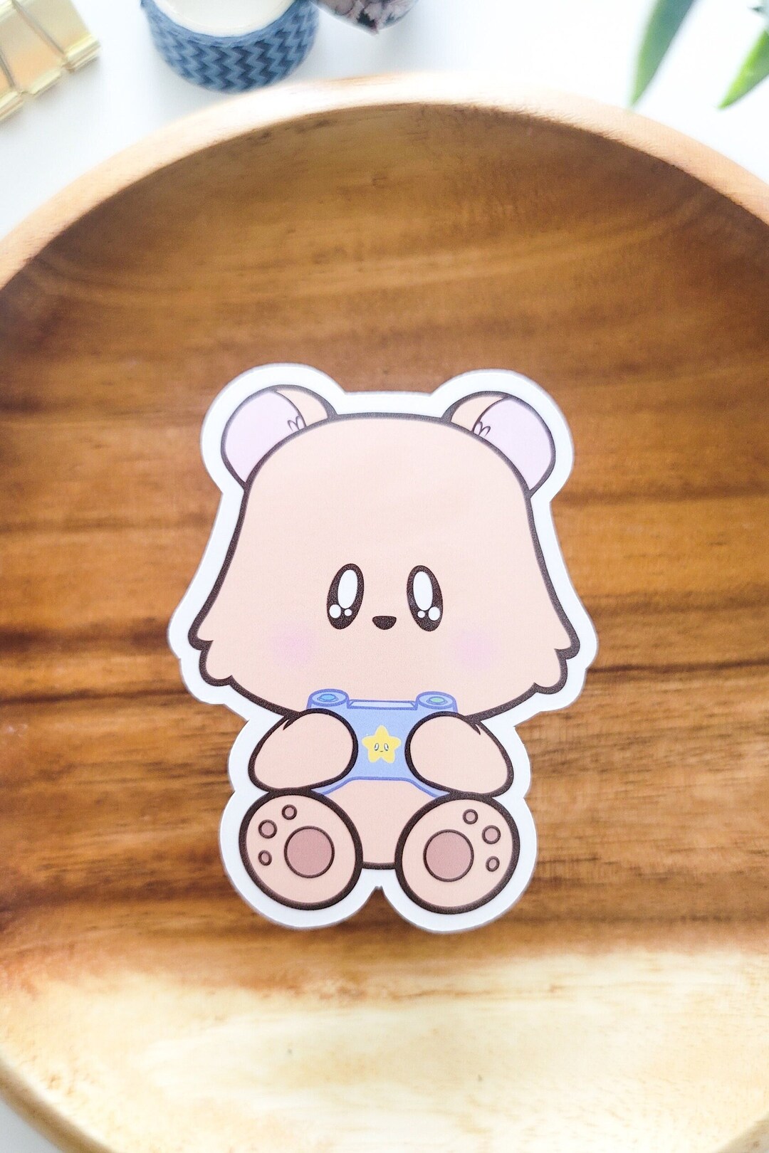 Gamer Bear Sticker | Cute Kawaii Bear Kawaii Animal Sticker Bear Cute ...