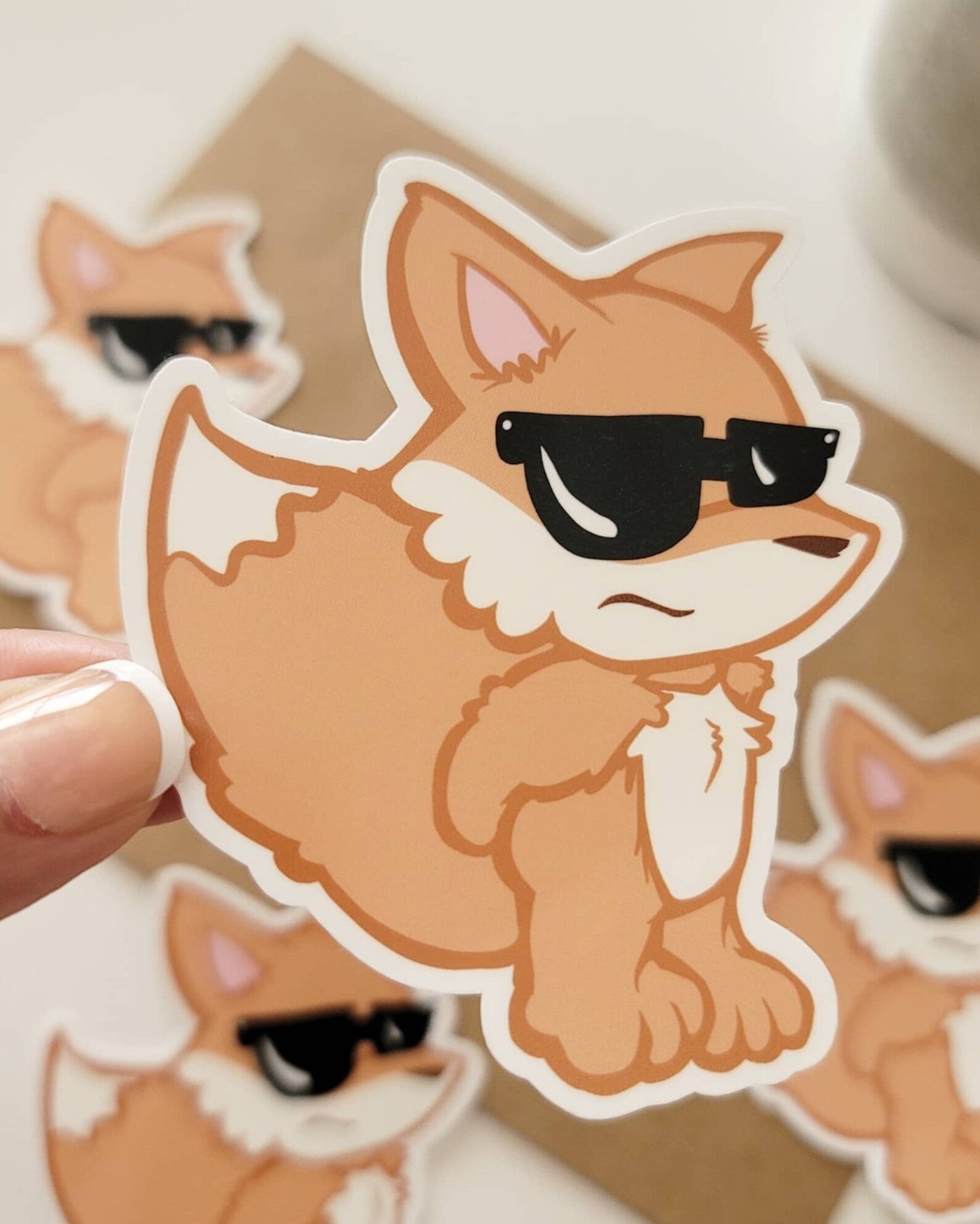 Cool as Fox Sticker Cute Funny Fox With Sunglasses Animal | Etsy