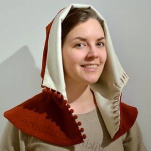Medieval Hood, Medieval Ladies Open Hood, Middle Age Chaperone ...