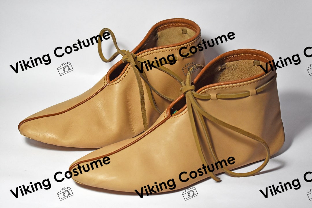Viking Turn Shoes: Natural Leather Haithabu Shoes for Reenactment - Etsy