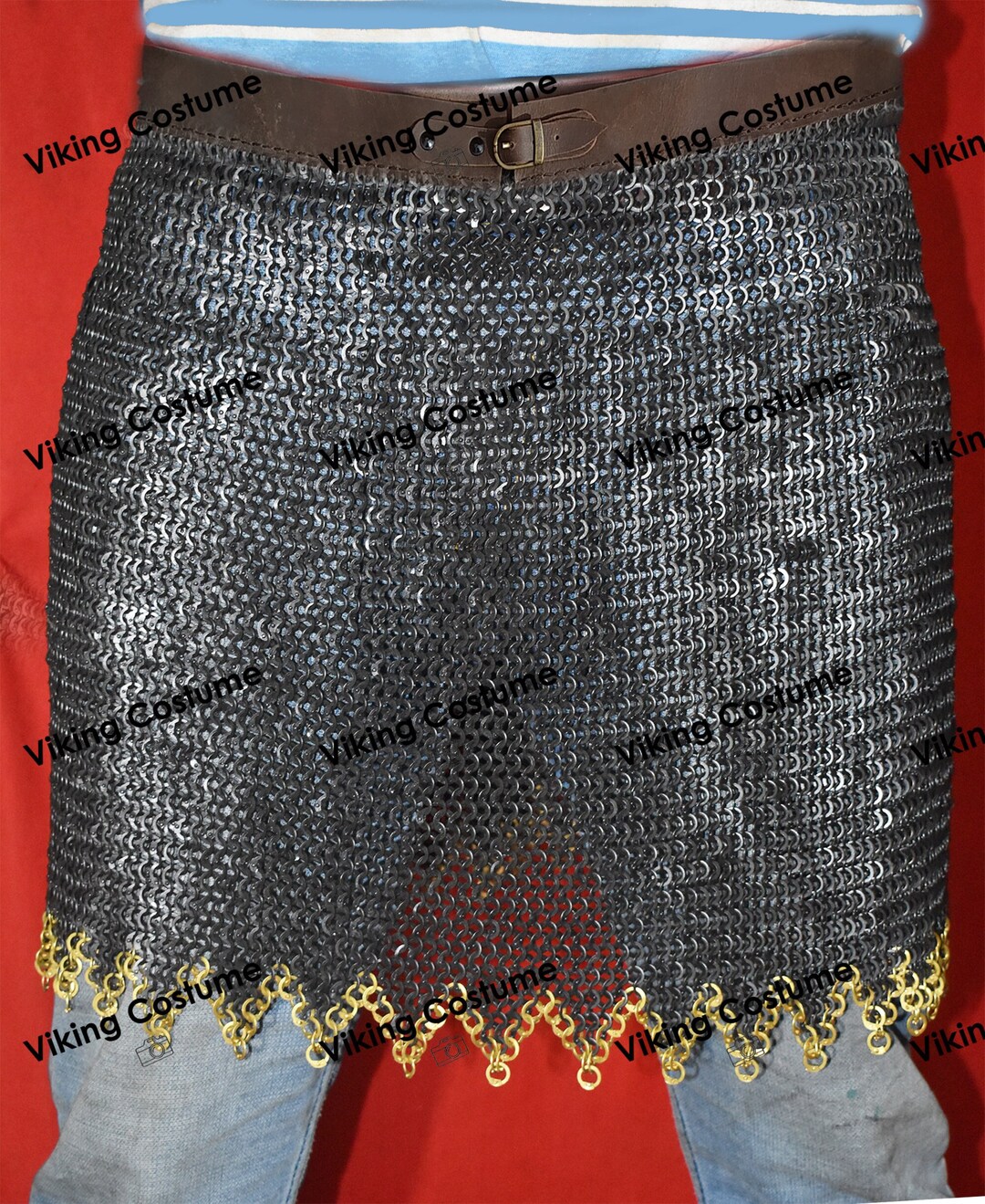 Chainmail Skirt ,zig Zag 8mm Flat Ring With Soiled Ring , Medieval ...