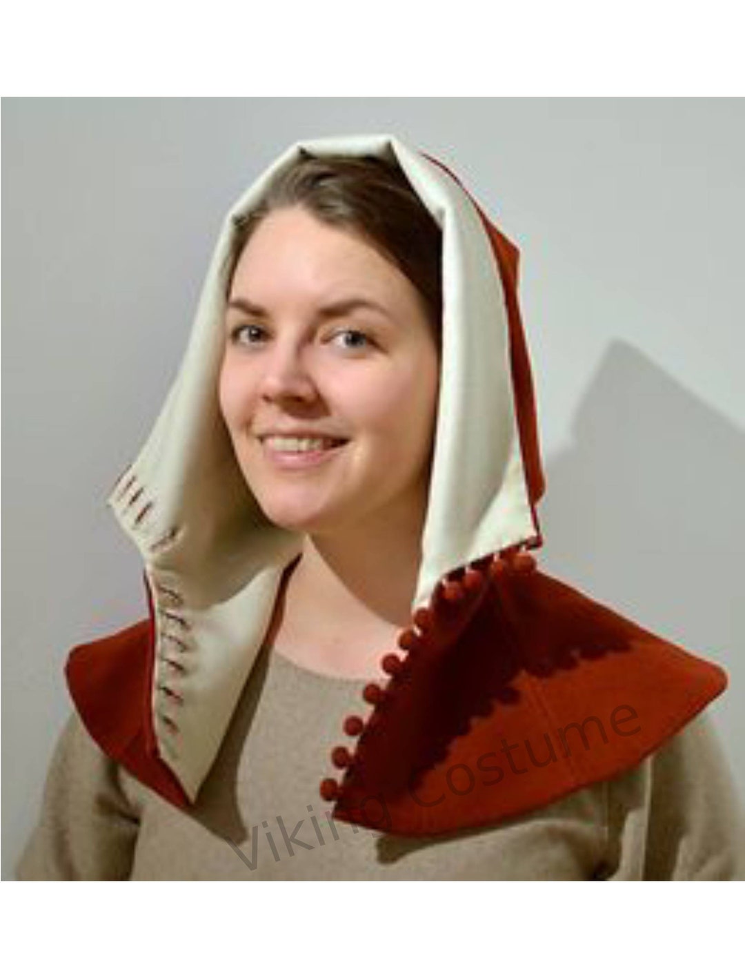 Medieval Hood, Medieval Ladies Open Hood, Middle Age Chaperone ...