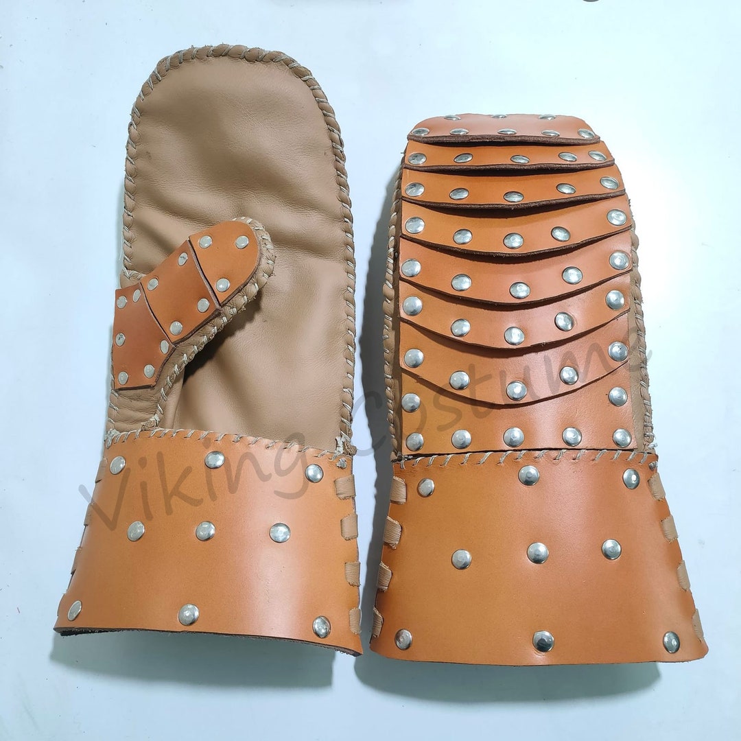 Viking Leather Gauntlets Battle Ready Leather Mittens - Etsy